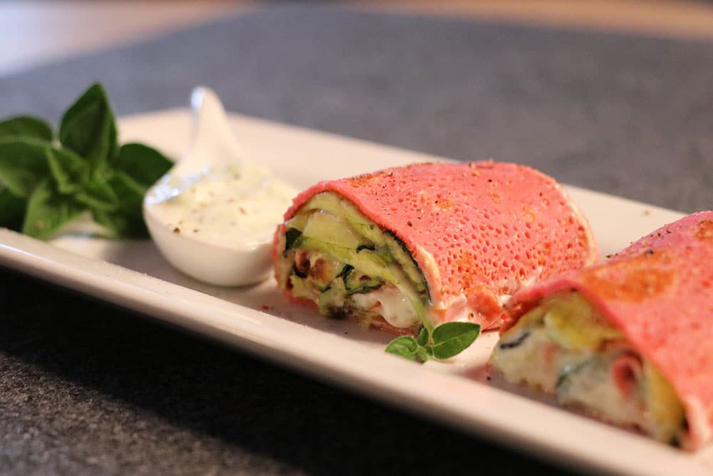 Crepes mit Zucchini und Whey Tsatsiki - Nutri-Direct.com